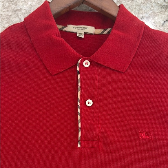 Burberry | Shirts | Burberry Red Polo Shirt | Poshmark